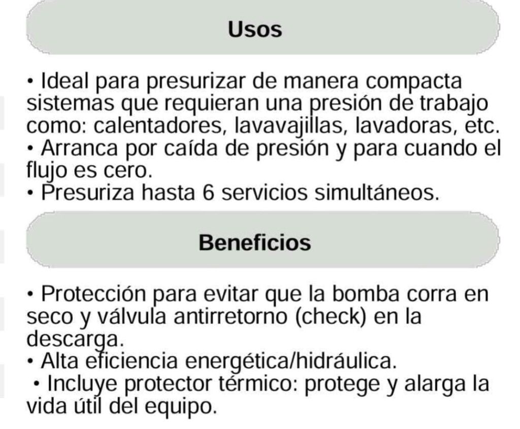 Bomba Presurizadora EVANS BP600W – A – CIMA Proveedores